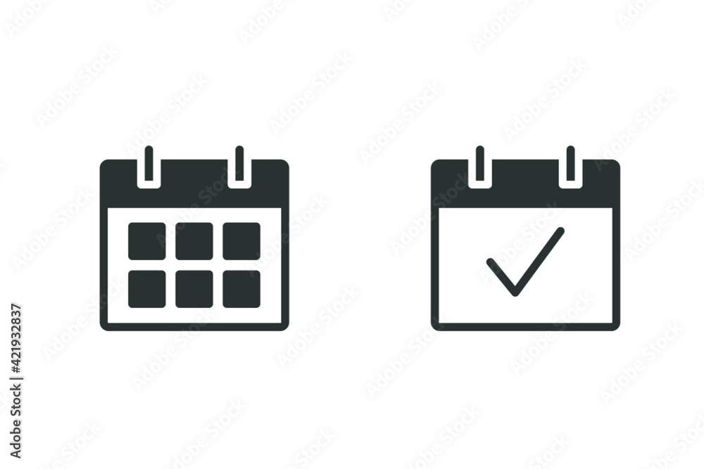 Calendar icon. Simple solid style. Date, planner, pictogram, day, month ...
