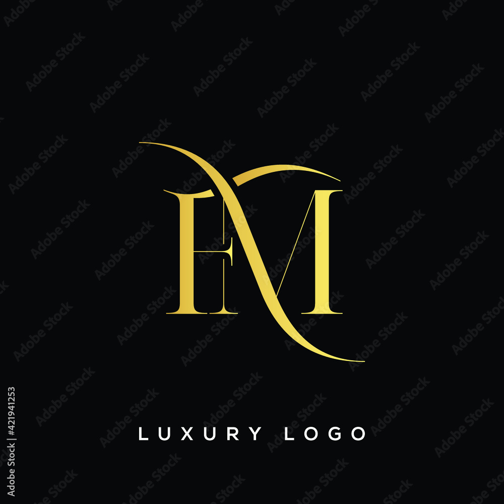FM letter logo alphabet monogram icon symbol Stock Vector | Adobe Stock