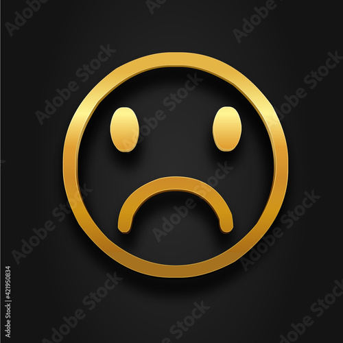 3D gold emoticon icons. Cartoon emoji. Vector emoticon Stock Vector ...