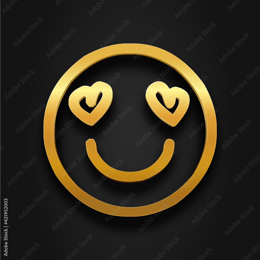 3D gold emoticon icons. Cartoon emoji. Vector emoticon Stock Vector ...
