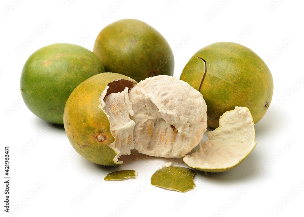 Golden Luo Han Guo on white background Stock Photo | Adobe Stock