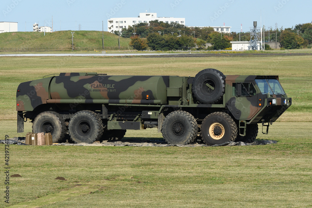 Kanagawa, Japan - October 25, 2020:United States Army Oshkosh HEMTT ...