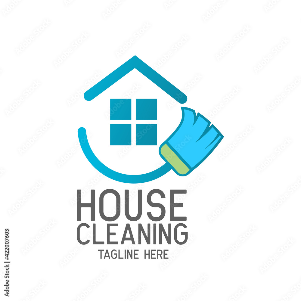 cleaning service logo with text space for your slogan, tagline, vector ...