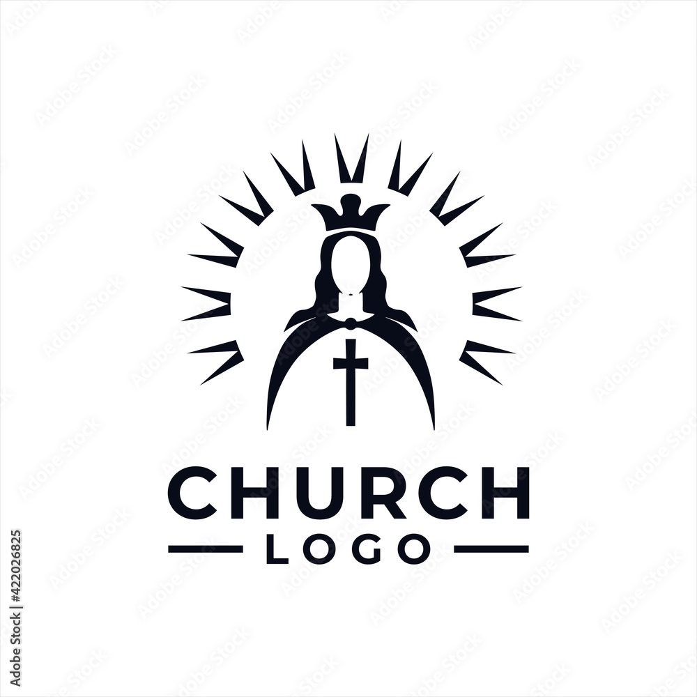 Church Logo design inspiration idea concept with black and white color ...