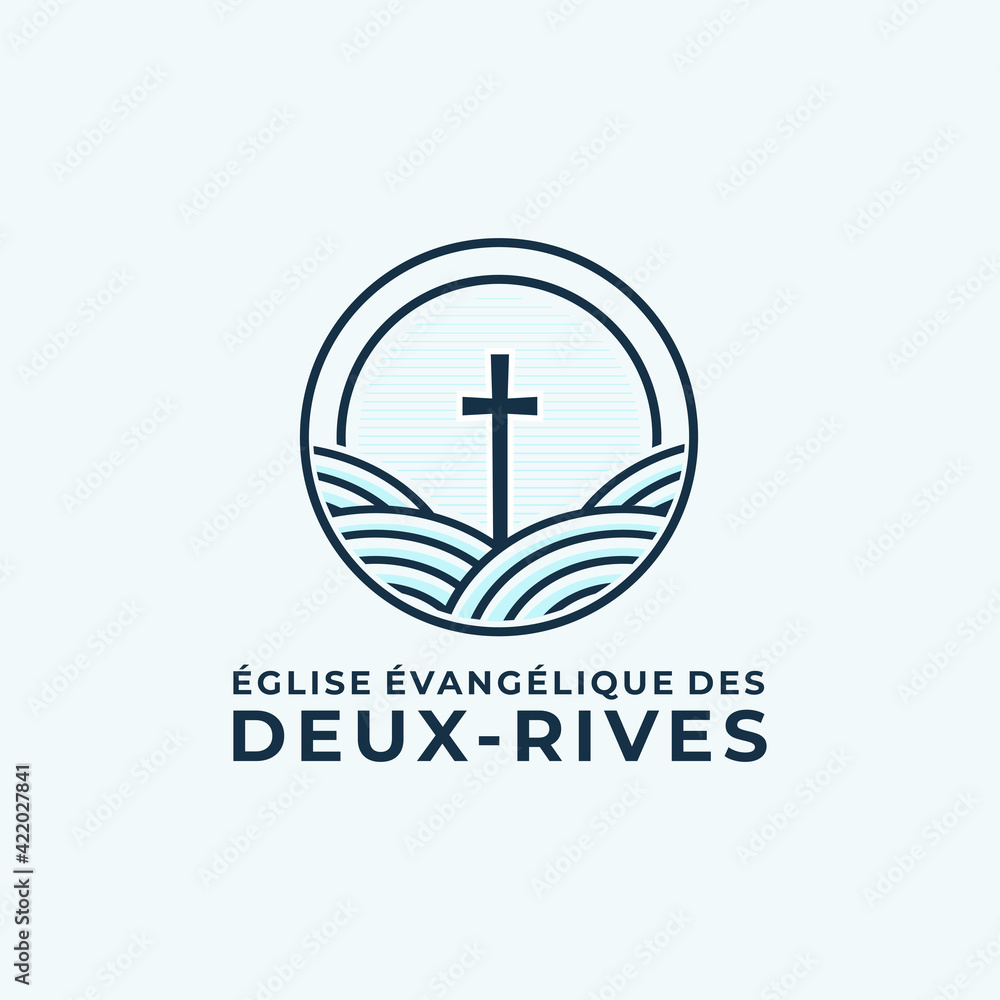 Simple Circle Church Vector Logo design inspiration idea concept Stock ...