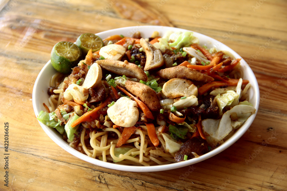 Freshly cooked Filipino food called Pancit Canton Stock Photo | Adobe Stock
