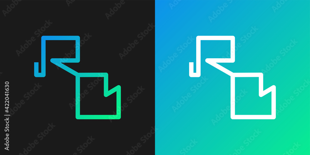 Initial Letter R and B Logo with Linear Concept in Blue and Green ...