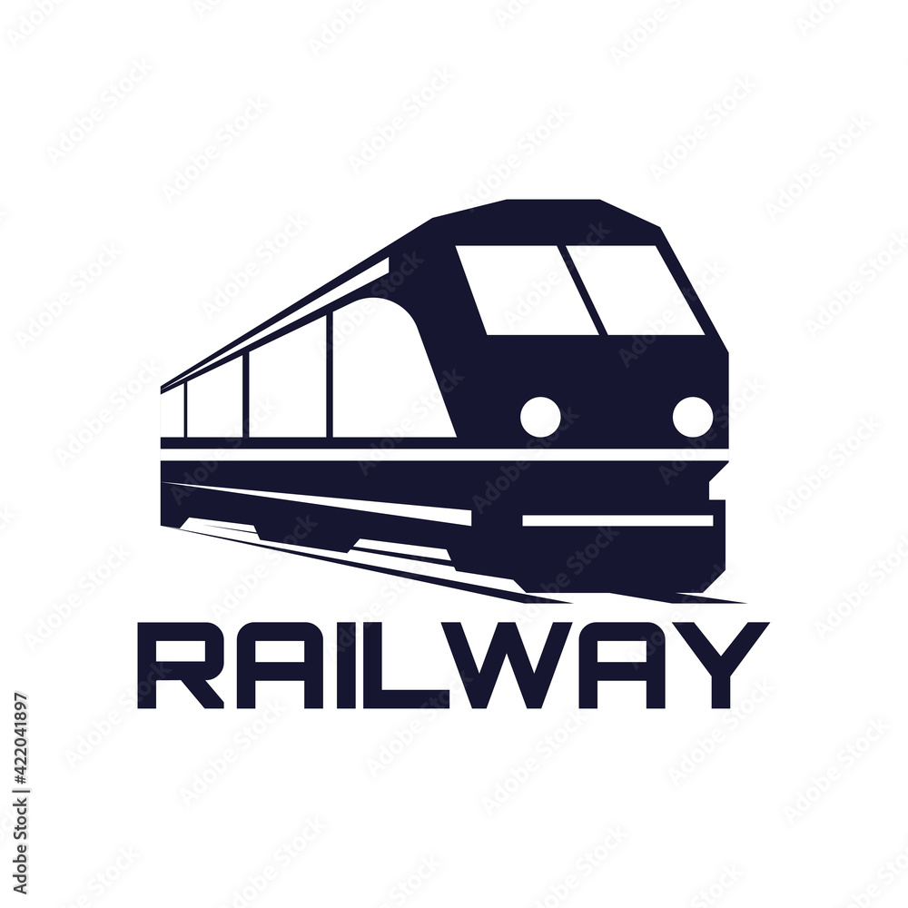 train railway logo isolated on white background. vector illustration ...