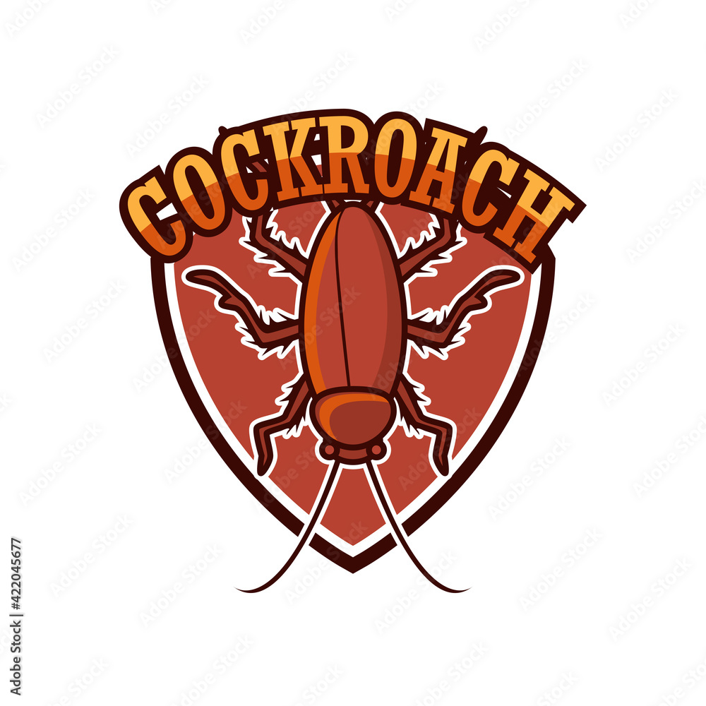 cockroach logo isolated on white background vector illustration Stock ...