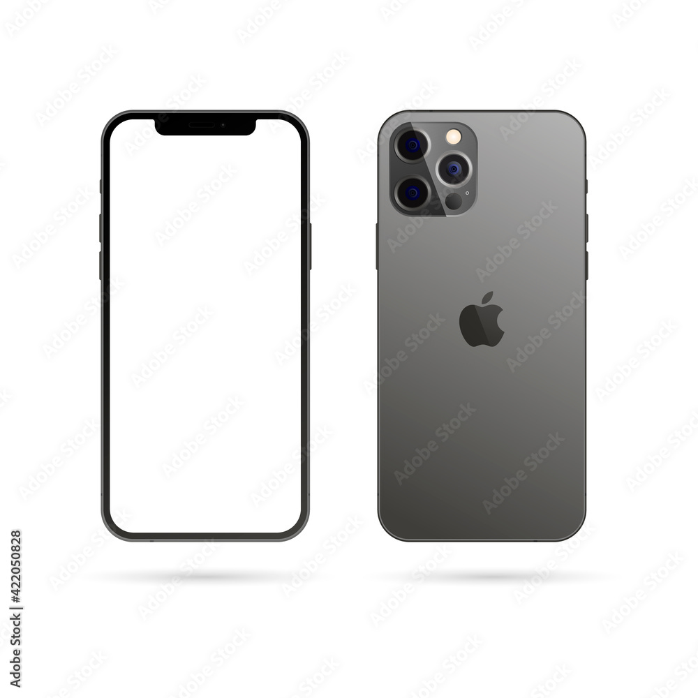 Realistic iPhone 12 pro mockup. Smartphone mockup with white screen ...
