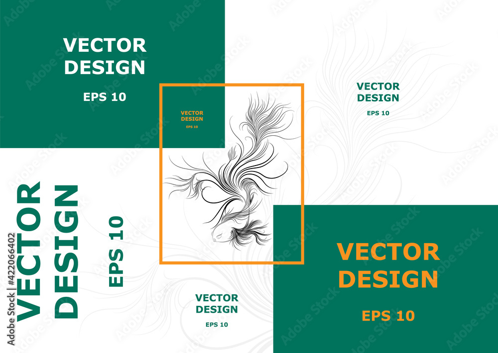 Hand drawn vector image. A stylized fish with an incredibly evolving ...