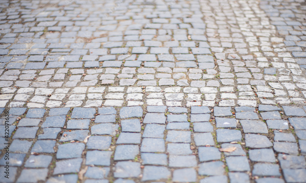 stone pavement texture, Old square stone tiles on the road and sidewalk ...