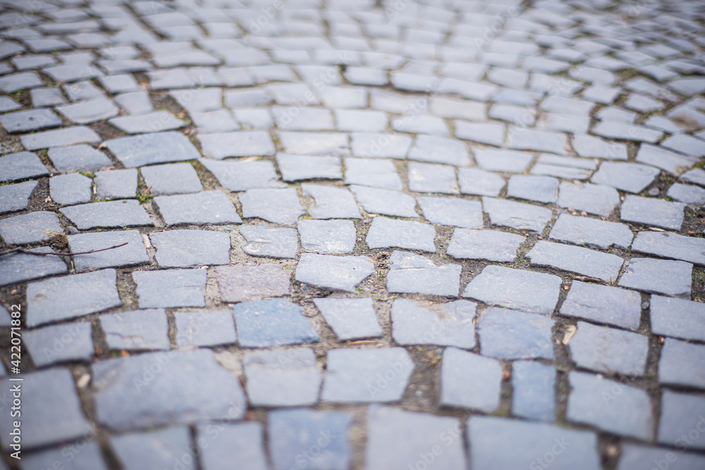stone pavement texture, Old square stone tiles on the road and sidewalk ...