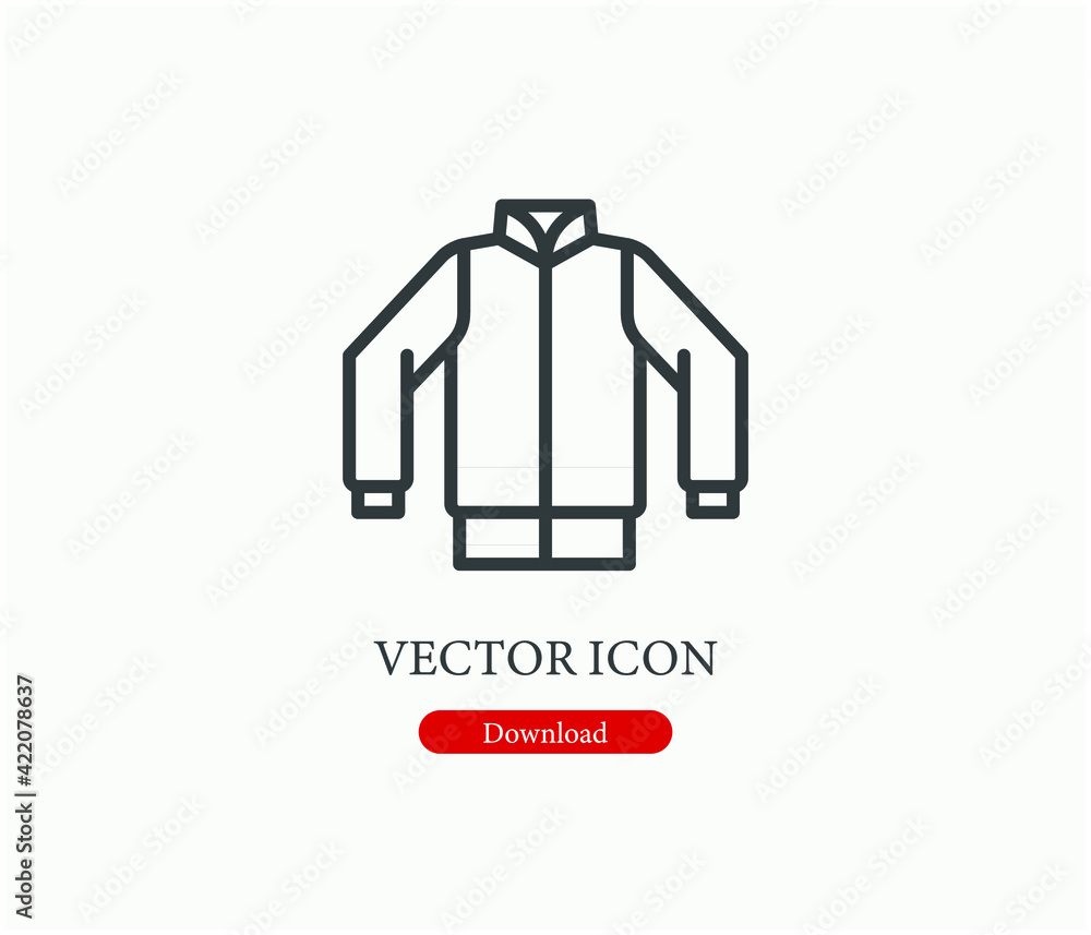Jacket vector icon. Editable stroke. Symbol in Line Art Style for ...