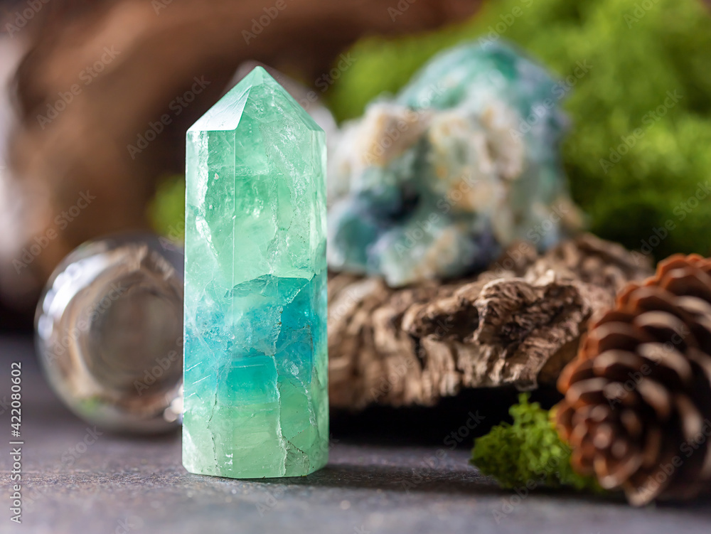 Minerals, crystal on nature background. Crystal Ritual, Healing ...