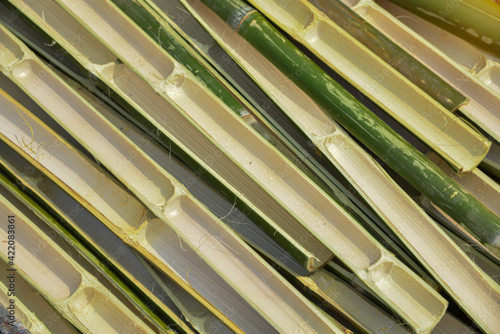 Foto de Bamboo trunk is commonly used to make bales of rice, home ...