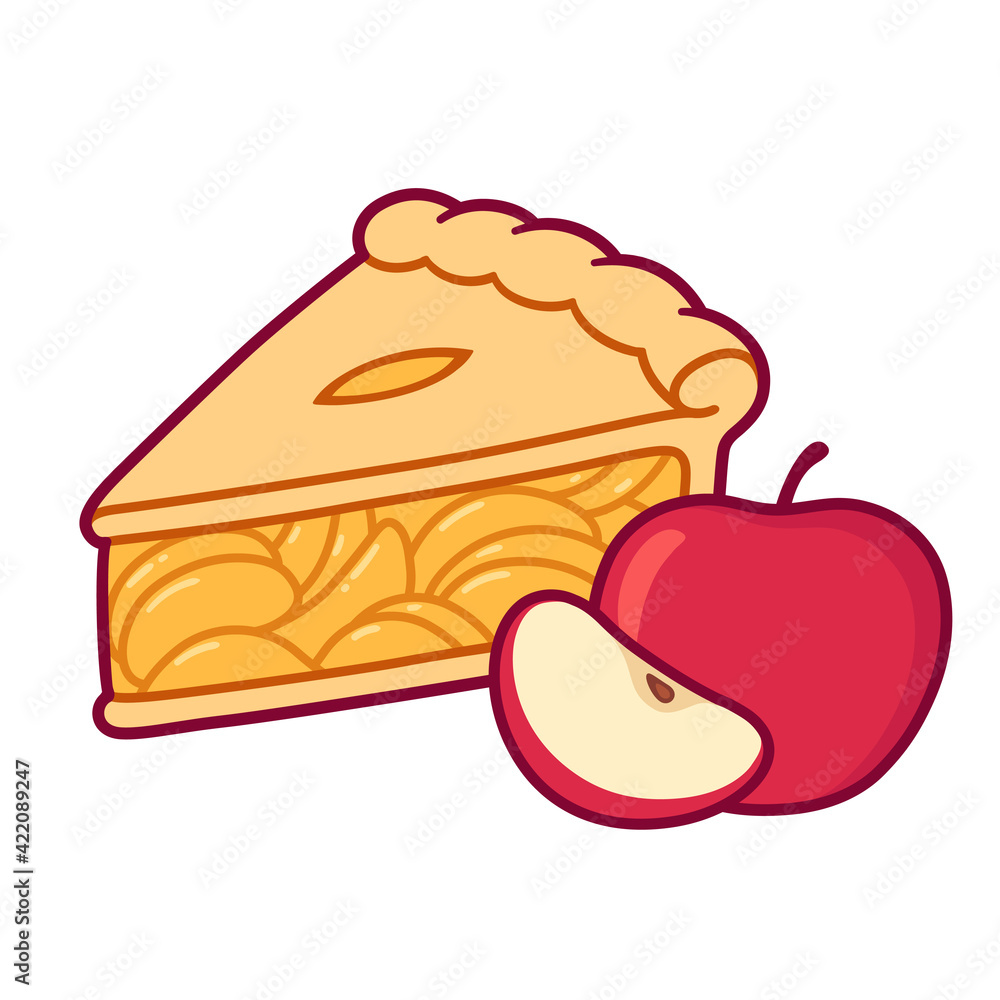 Cartoon apple pie Stock Vector | Adobe Stock