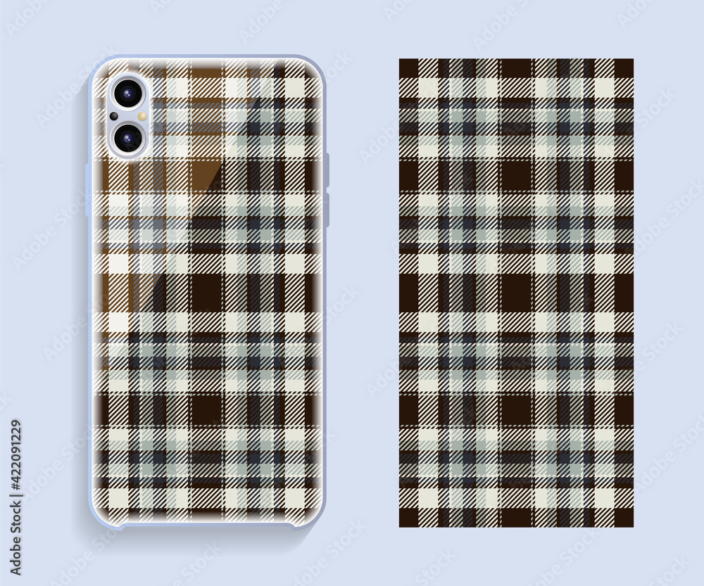 Smartphone cover design vector mockup. Template geometric pattern for ...