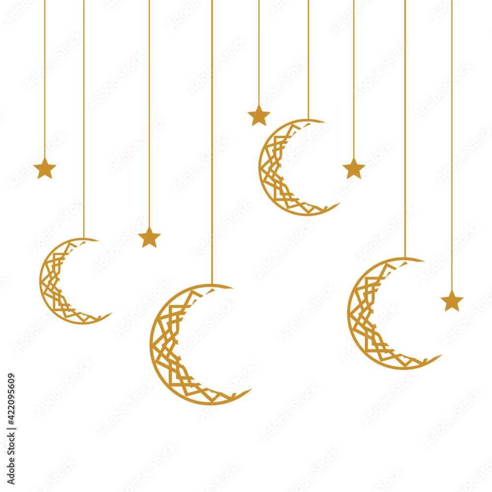 Gold half moon background for wall Stock Vector | Adobe Stock