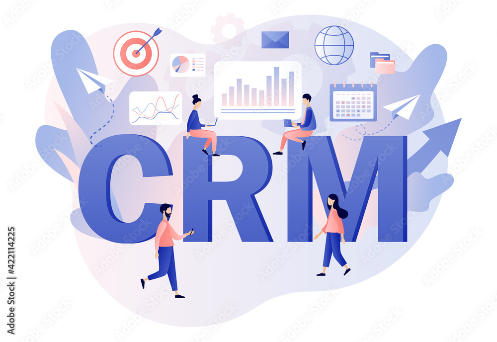 CRM - big text. Customer relationship management concept. Business ...