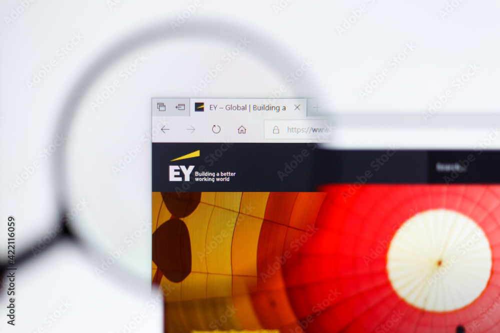 Moscow / Russia - 04.08.2019: Ernst & Young logo on the official ...
