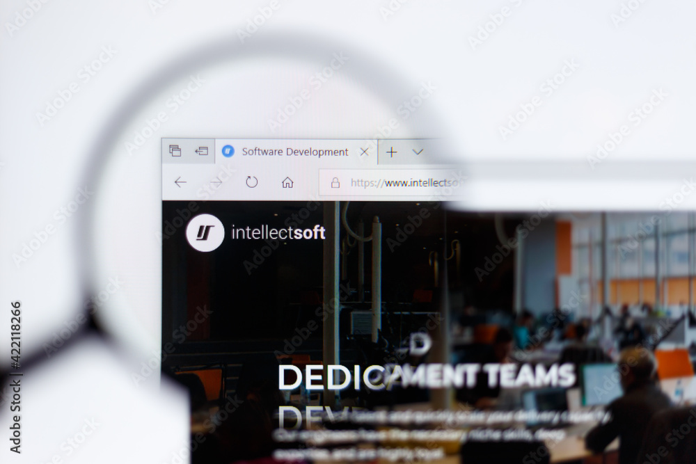 Moscow / Russia - 04.08.2019: Intellectsoft logo on the official ...