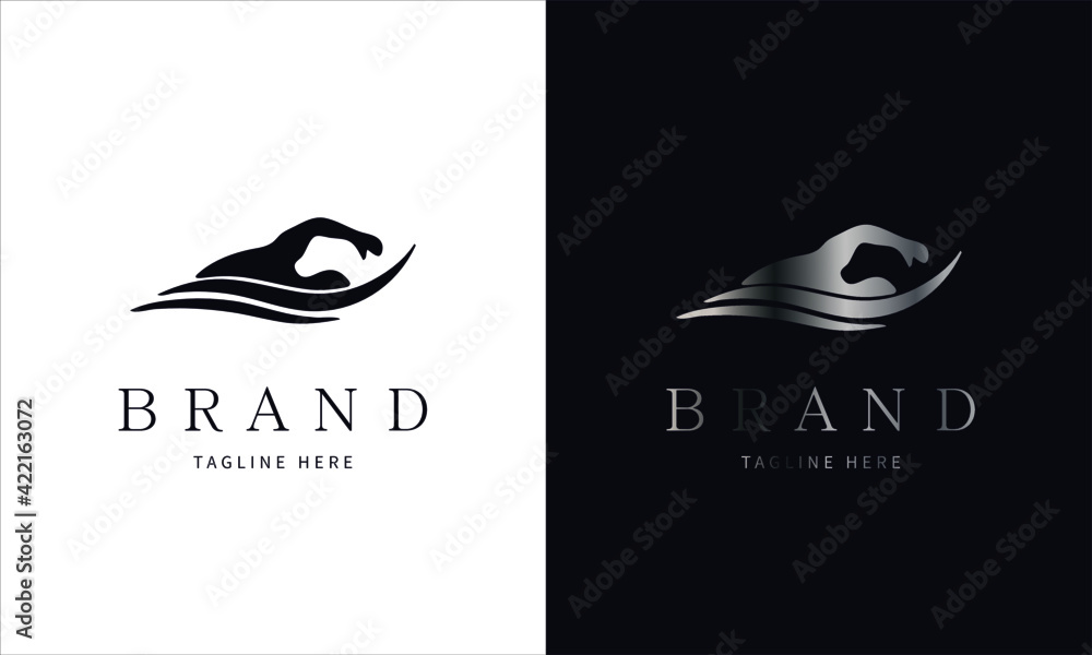 Swimming club logo templates. Fitness, Aerobic, workout exercise in gym ...