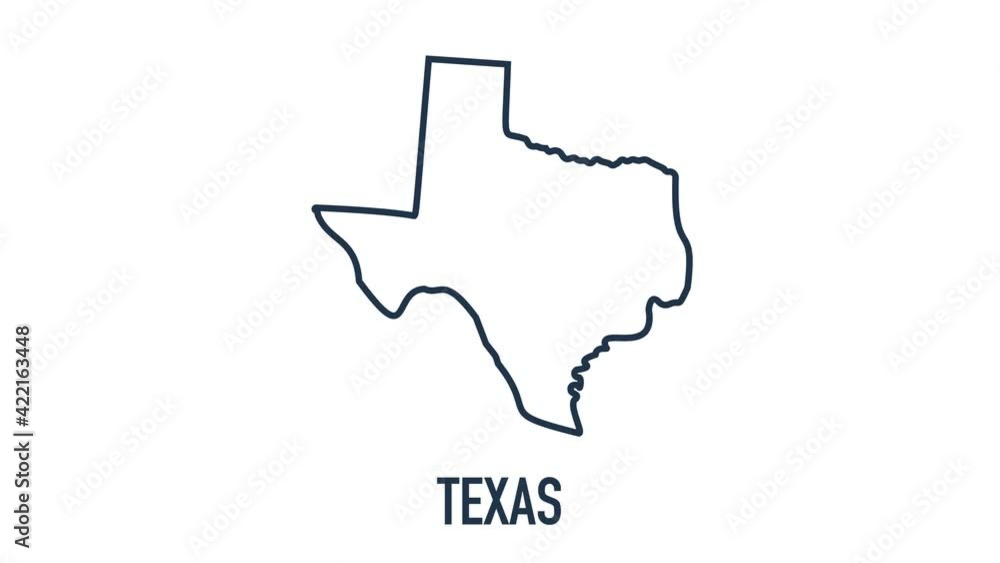 Line animated map showing the state of Texas from the united state of ...