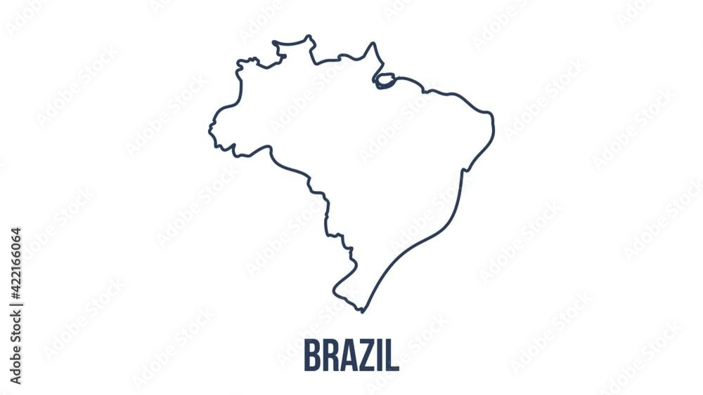 Line animated map showing the state of Brazil from the united state of ...