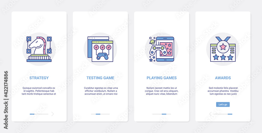 Video games entertainment technology vector illustration. UI, UX ...