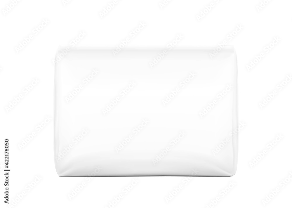 Realistic wrap pack mockup. Vector illustration isolated on white ...