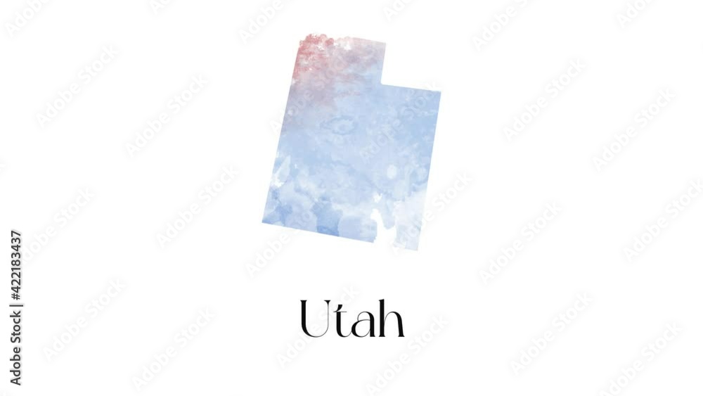 Brush animated map showing the state of Utah from the united state of ...
