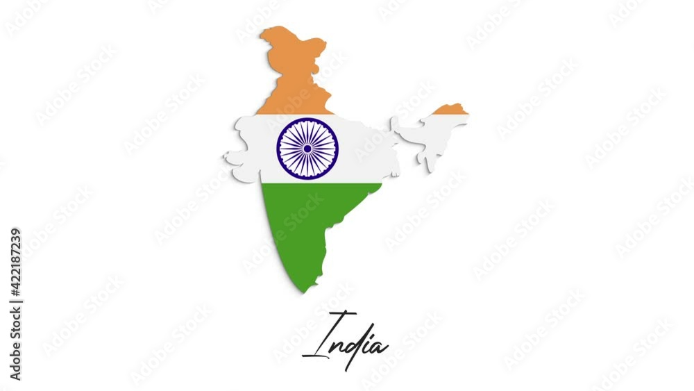3d animated map showing the state of India from the united state of ...