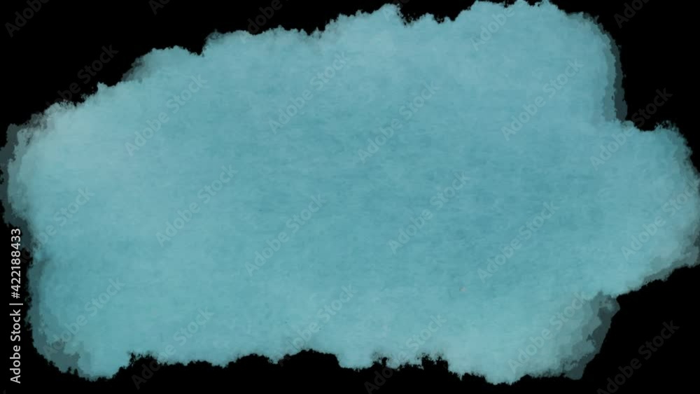 Stain of blue paint, abstract animation of brush strokes. Transparent ...