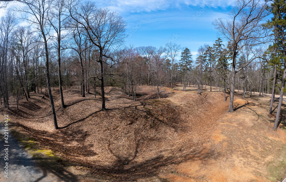 Aerial perspective view of Fort Johnson earthworks Richmond Virginia ...
