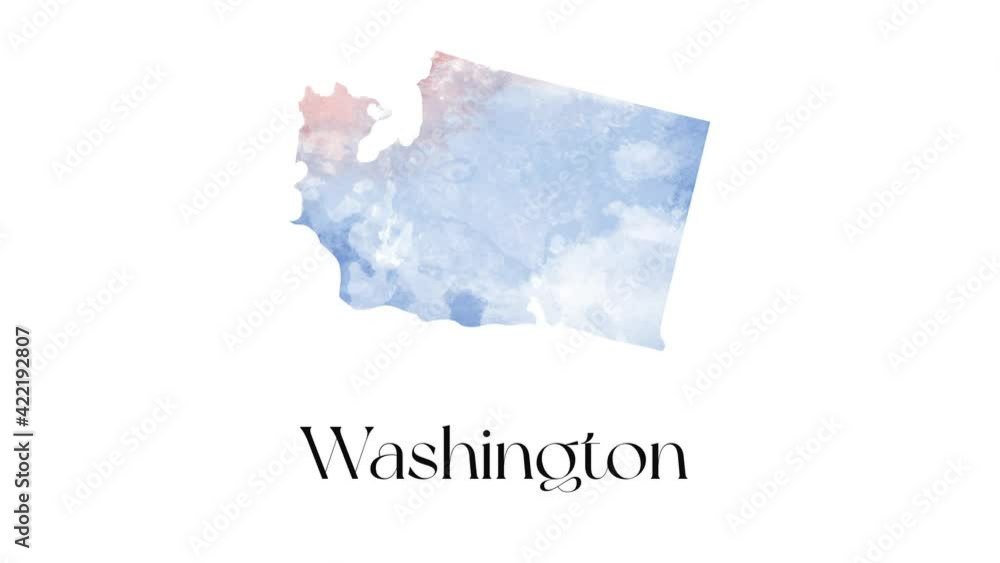 Video Stock 2d animated map showing the state of Washington from the ...