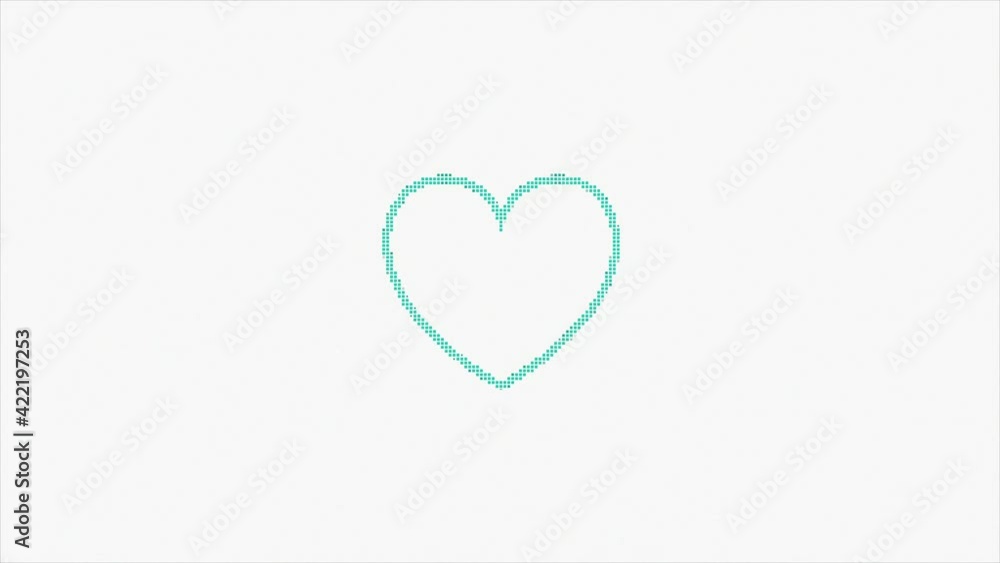 Pixel heart hud holographic symbol on digital old tv screen seamless ...