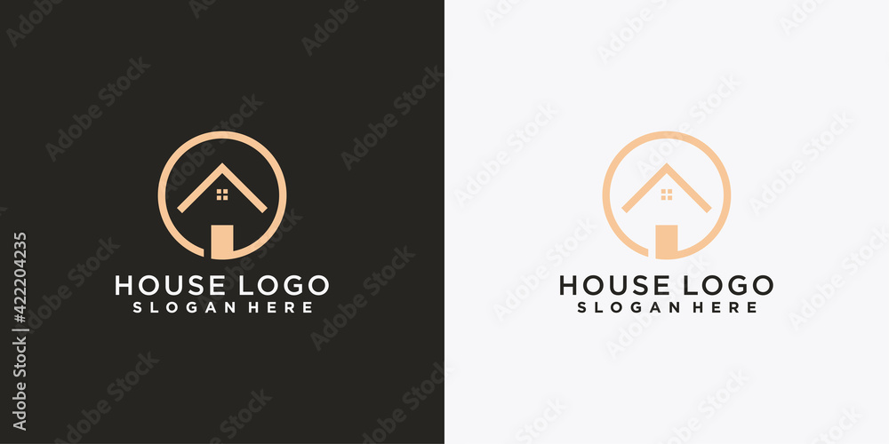 House logo design template with creative circle concept Stock Vector ...
