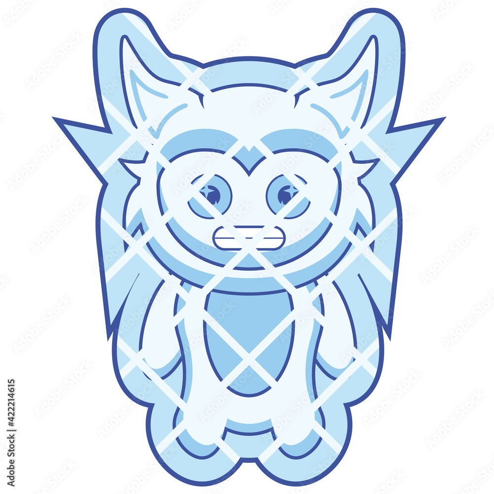 Cartoon illustration of cold and frozen yeti monster character Stock ...