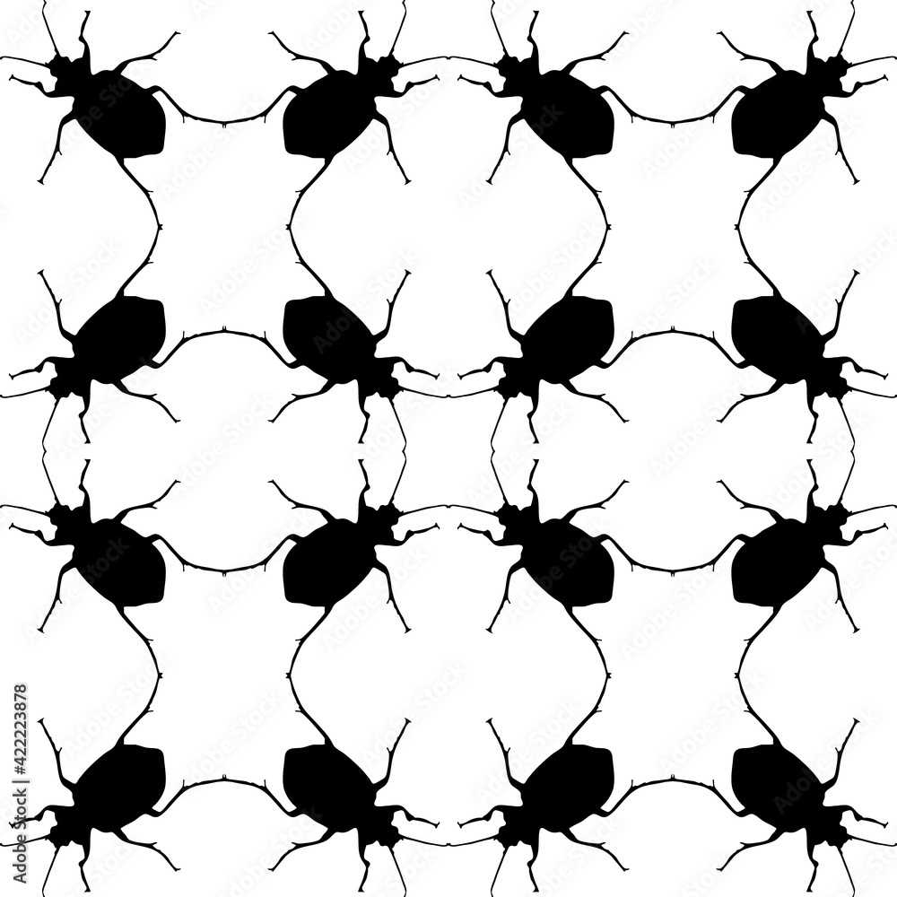 Seamless pattern with bugs. Endless background with beetles. Vector ...