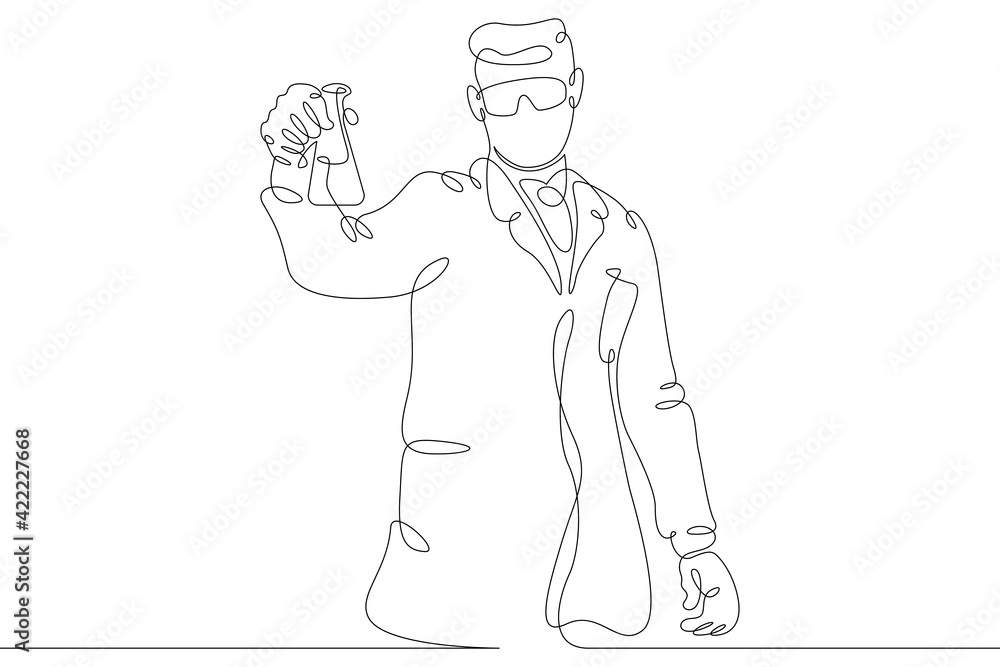 Scientist laboratory assistant student works in a laboratory with test ...