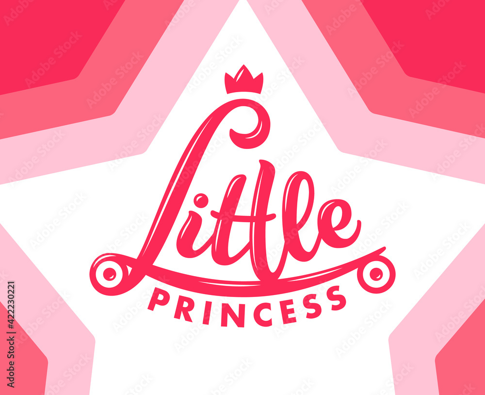 Little Princess hand lettering text for boys clothes. Vector ...