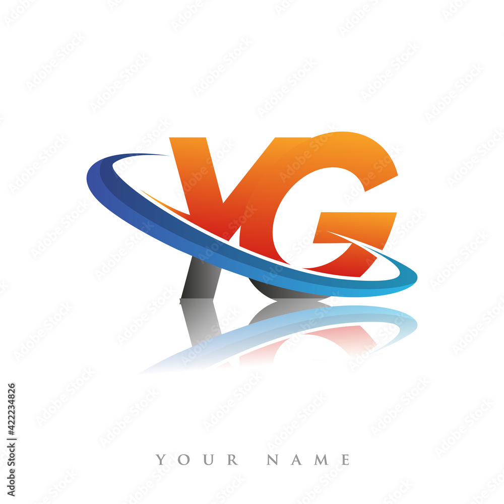 initial logo YG company name colored orange and blue swoosh design ...