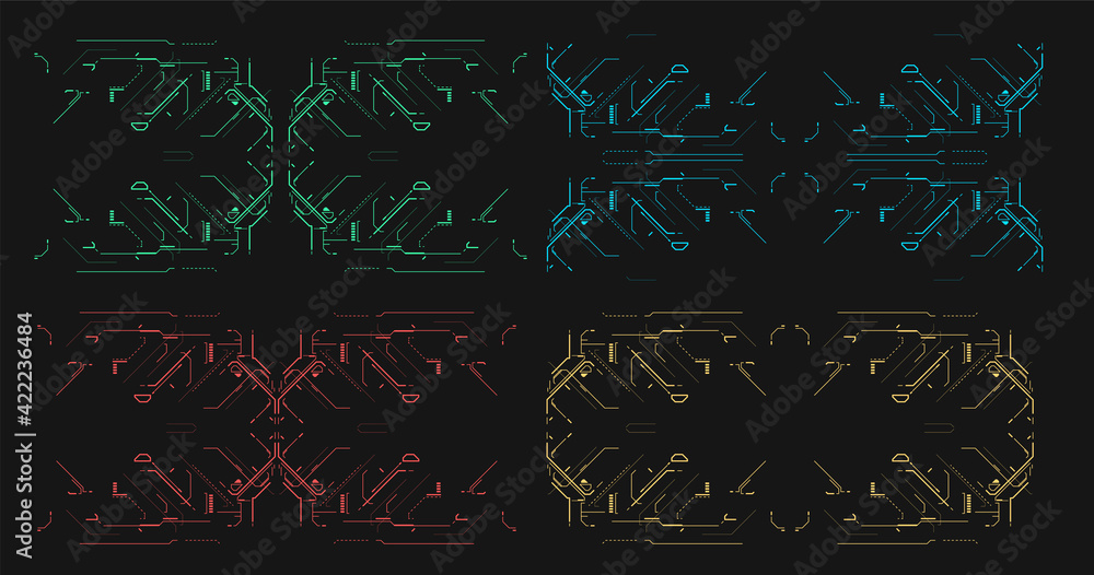 Abstract tech backgrounds set. Futuristic abstract technology Template ...