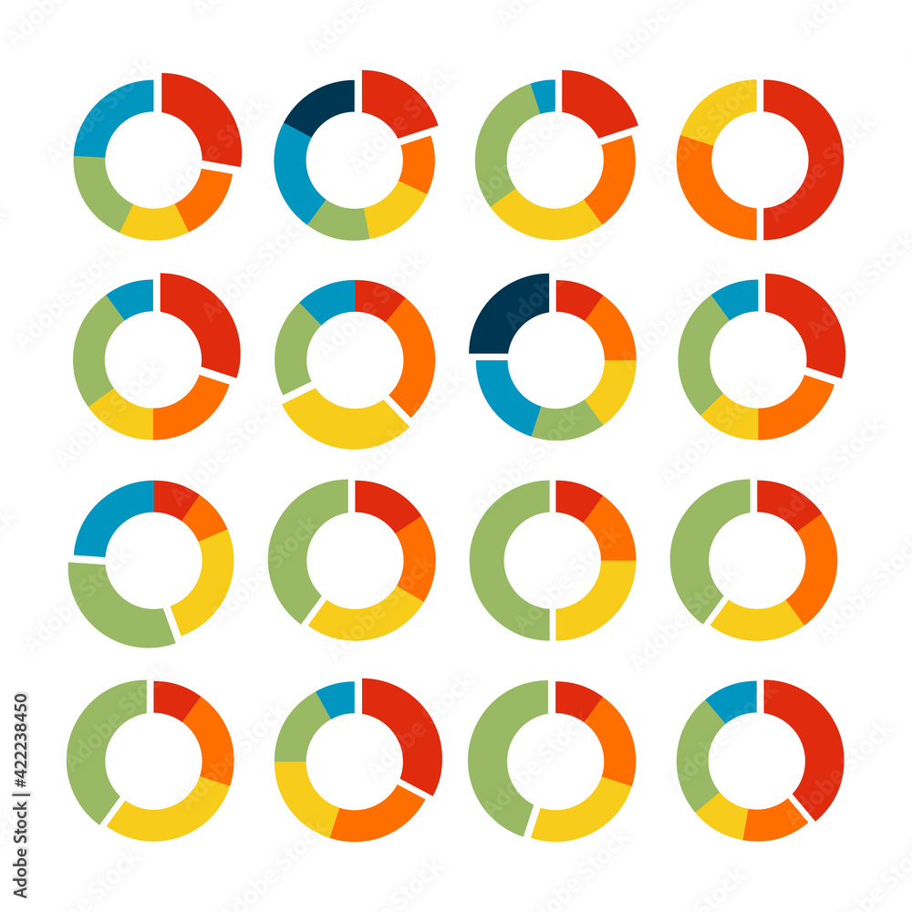 Infographic pie graph set. Vector illustration. Colorful diagram ...