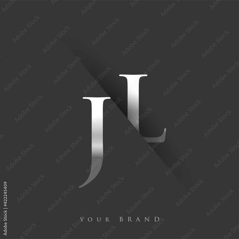 initial logo letter JL for company name, silver color and slash design ...