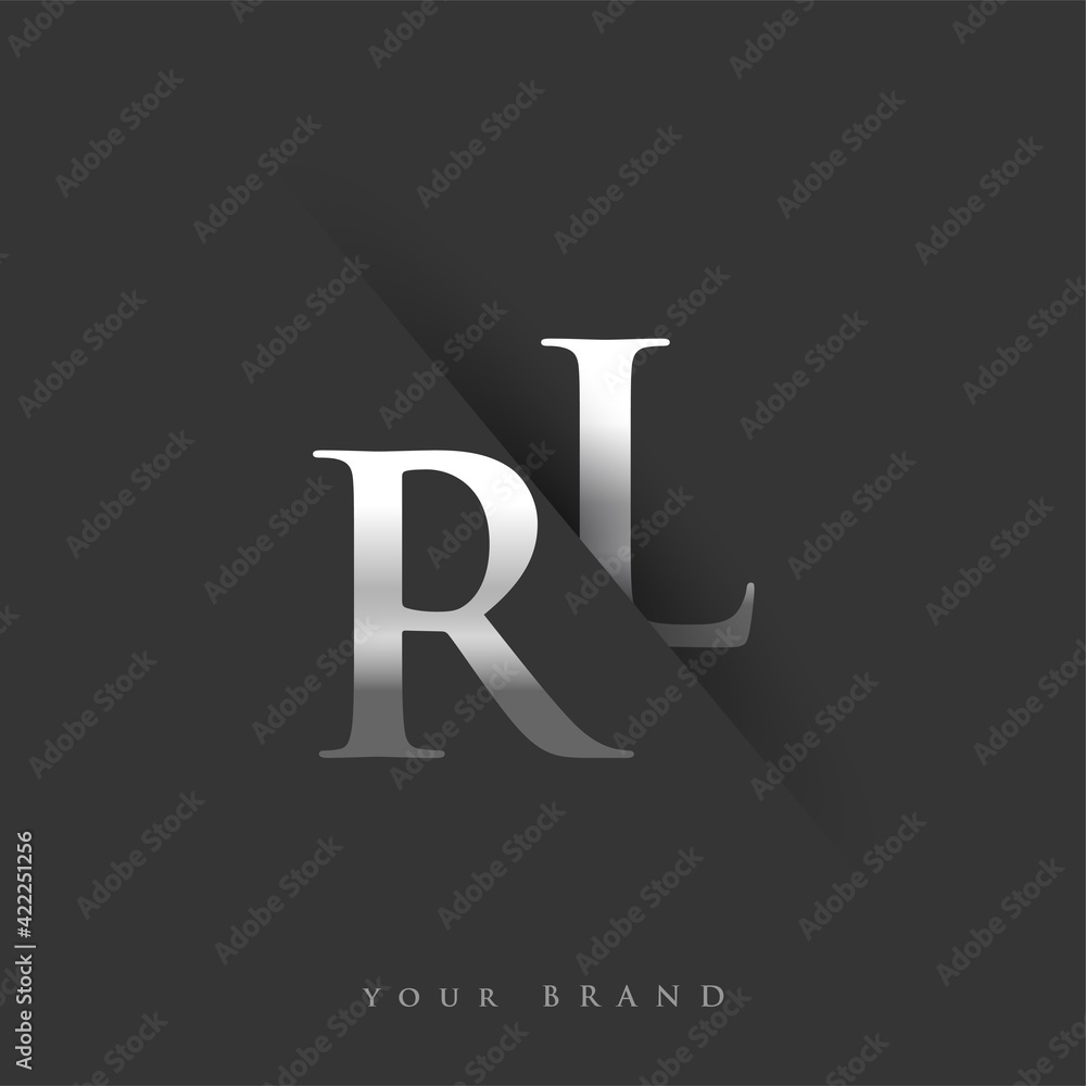 initial logo letter RL for company name, silver color and slash design ...