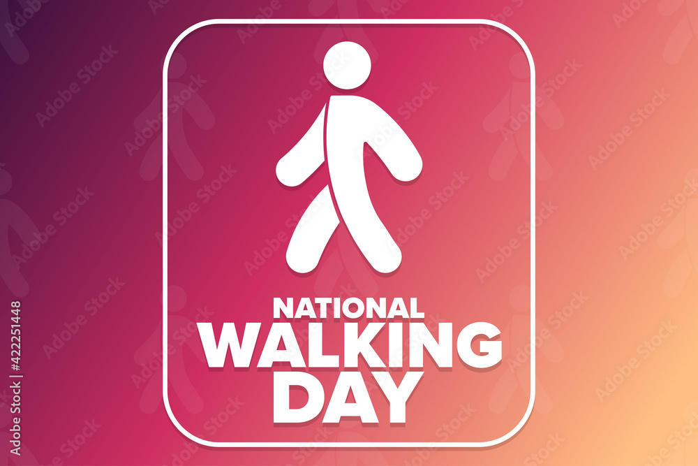 National Walking Day. First Wednesday of April. Holiday concept ...