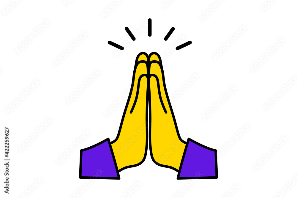 Human Hands Folded in prayer. Clasped hands. Mudra Namaste. Hands ...