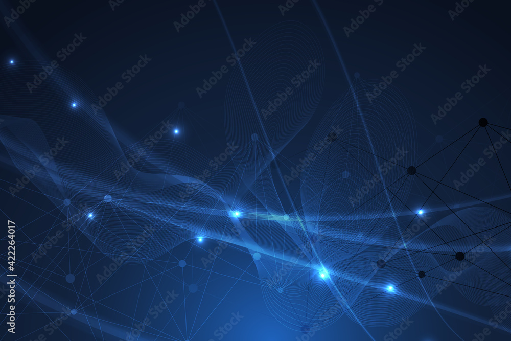 Big Data Visualization Background. Modern futuristic virtual abstract ...